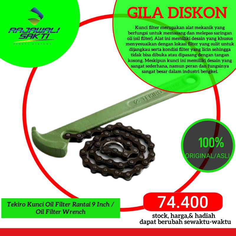 Jual Kunci oil filter Rante 9" tekiro | Shopee Indonesia