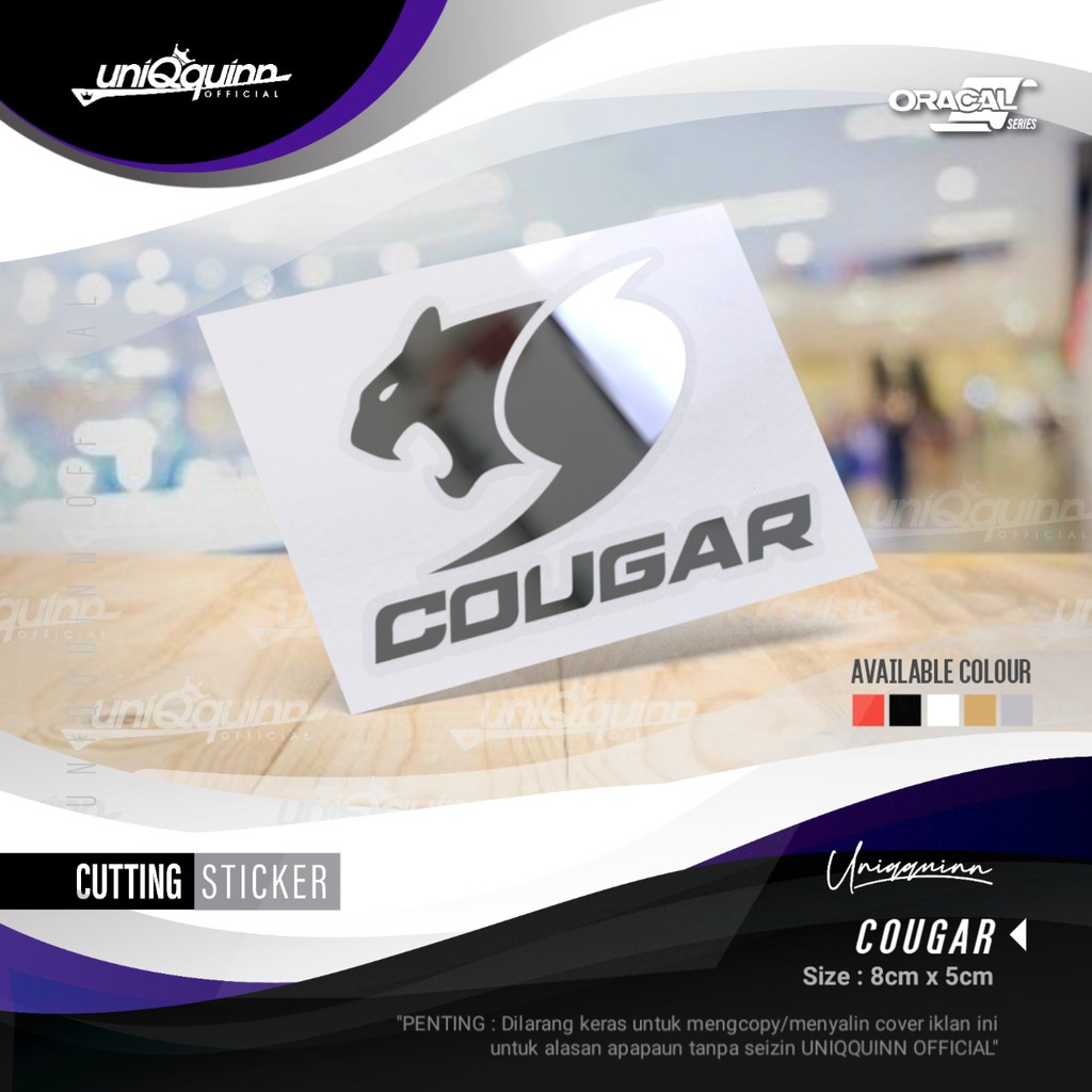 Jual UQ Stiker COUGAR |Cutting Sticker Cougar | Stiker Pc Skin Laptop ...