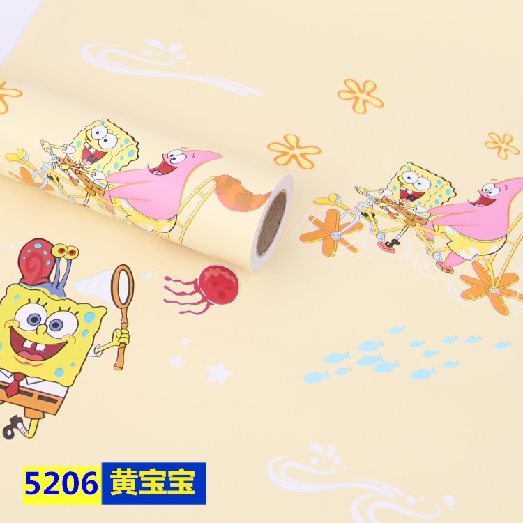 Jual Motif Wallpaper Spongebob Kuning Ukuran Panjang 8/9Meter x Lebar ...