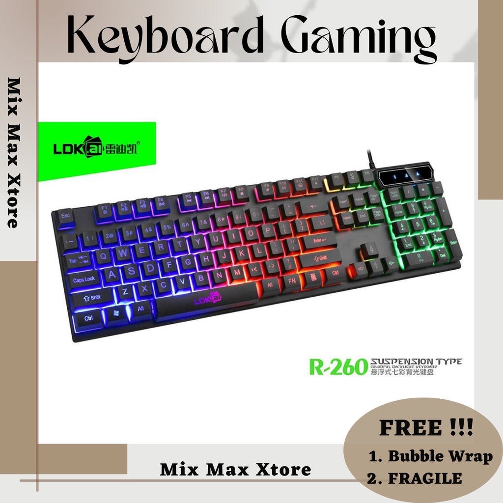 Jual LDKAI Gaming Keyboard RGB LED (R260) - Black / Keyboard Gaming ...