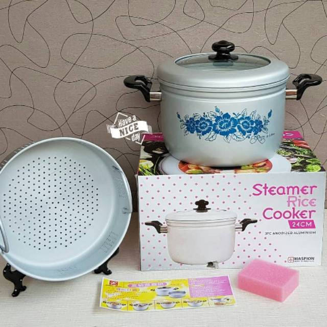 Jual Panci steamer maspion/panvi kukusan maspion 24cm steamer rice ...
