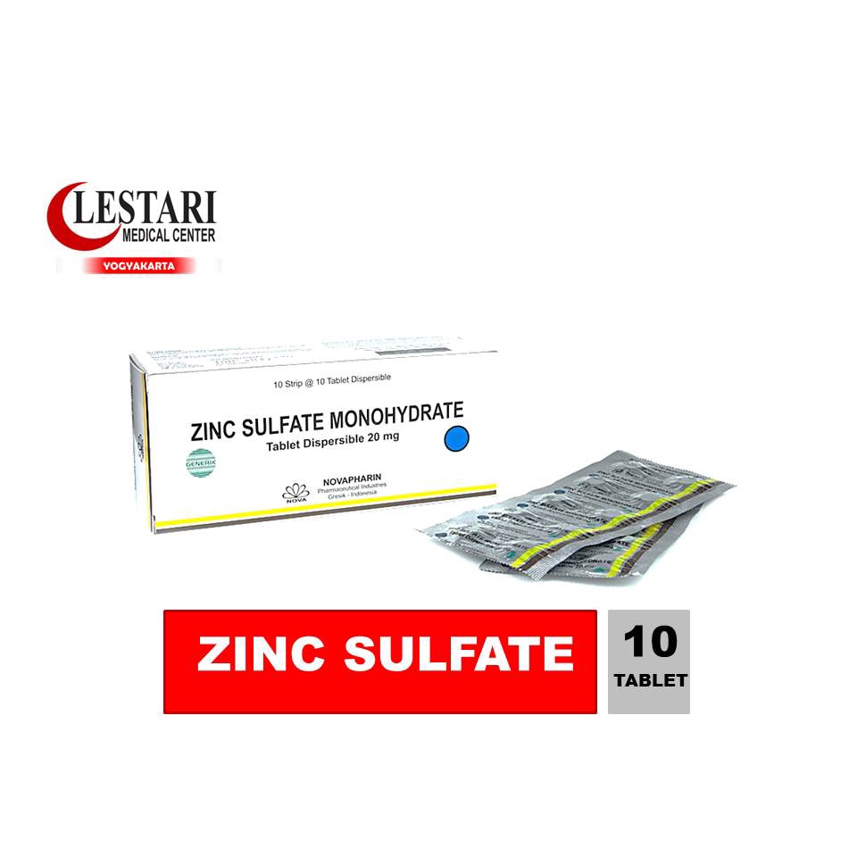 Jual Zink Zinc Sulfate 20mg / 1 Strip / 10 Tablet | Shopee Indonesia