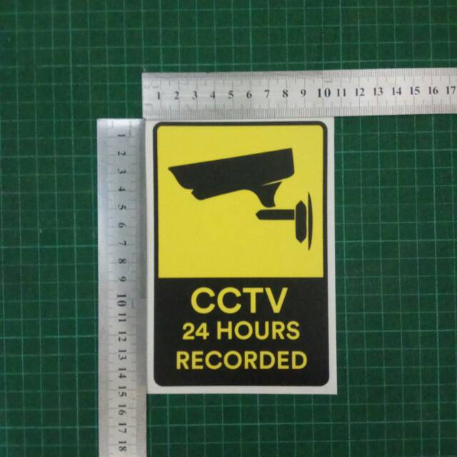 Jual Stiker tanda CCTV 24 hours recorded (kuning) | Shopee Indonesia
