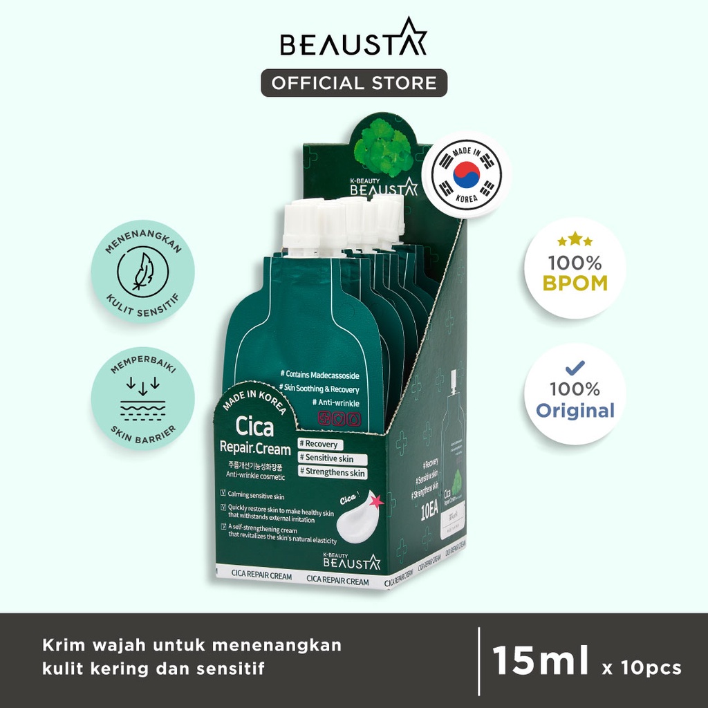 Jual BEAUSTA Cica Care Cream (15ml x 10pcs) | Shopee Indonesia