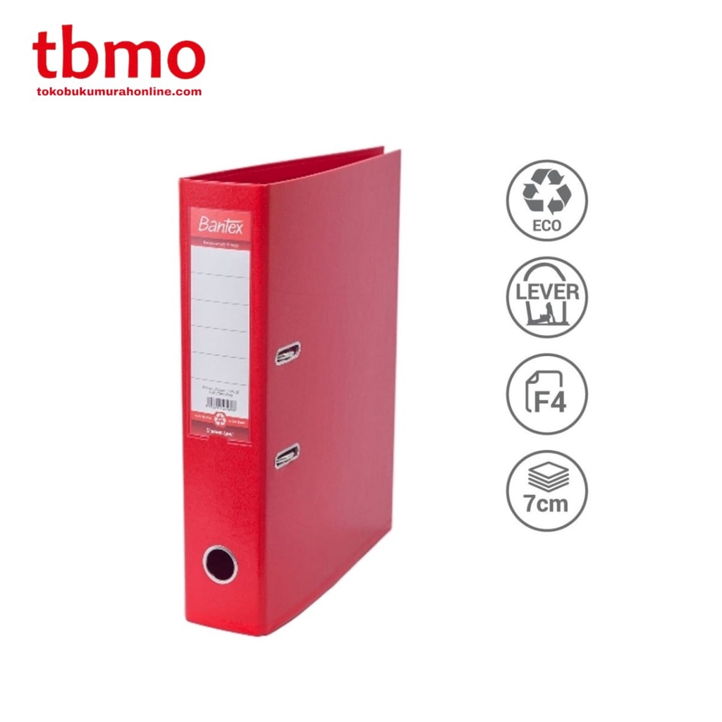 Jual TBMO ODNER / LEVER ARCH FILE FOLIO 7 CM 1465 09 BANTEX MERAH ...