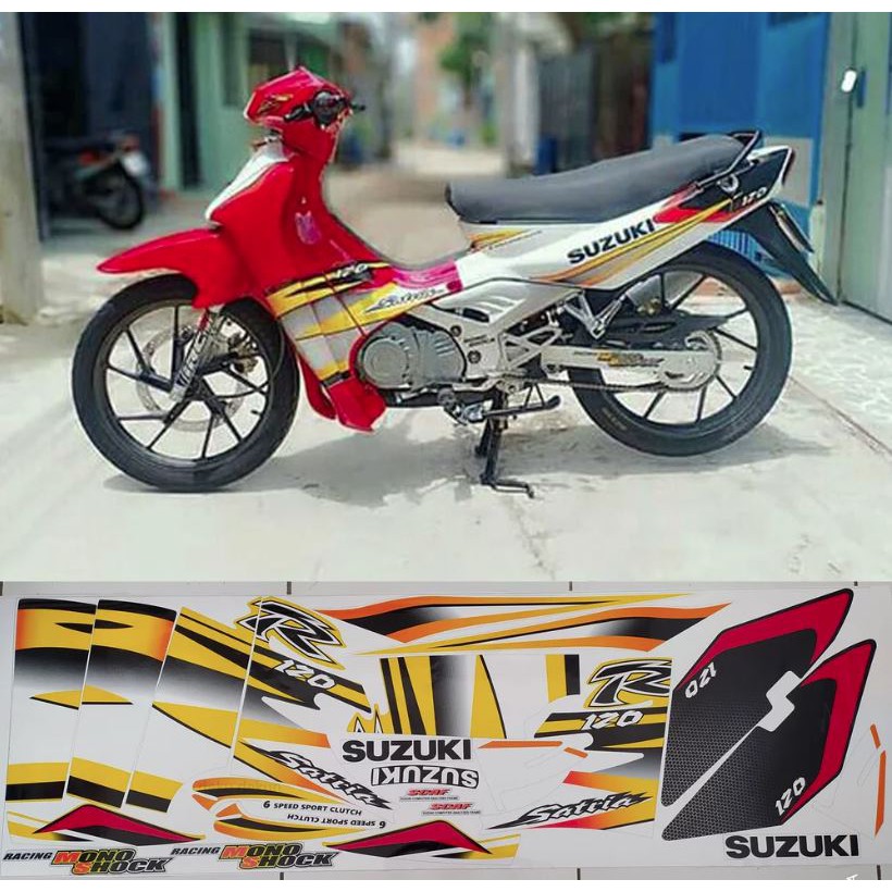 Jual PREMIUM Striping Satria Lumba 120 R 2004 Custom Merah Putih (HD ...