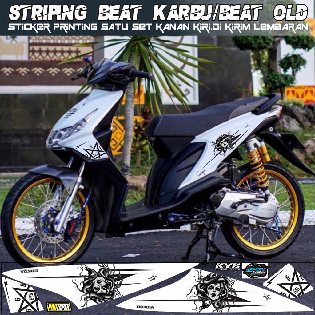 Jual striping beat karbu sticker variasi honda beat lama sticker medosa ...