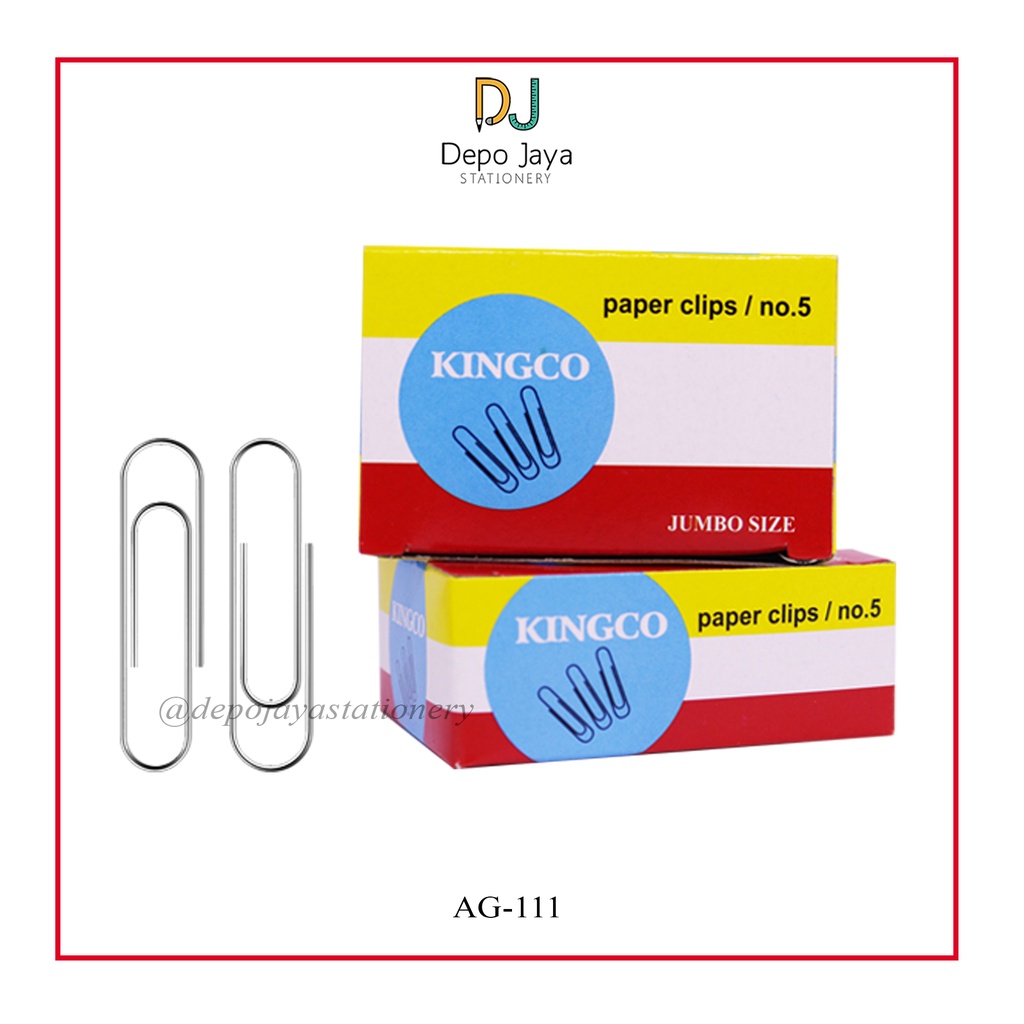 Jual paper clips jumbo no.5 warna putih merek kingco | Shopee Indonesia