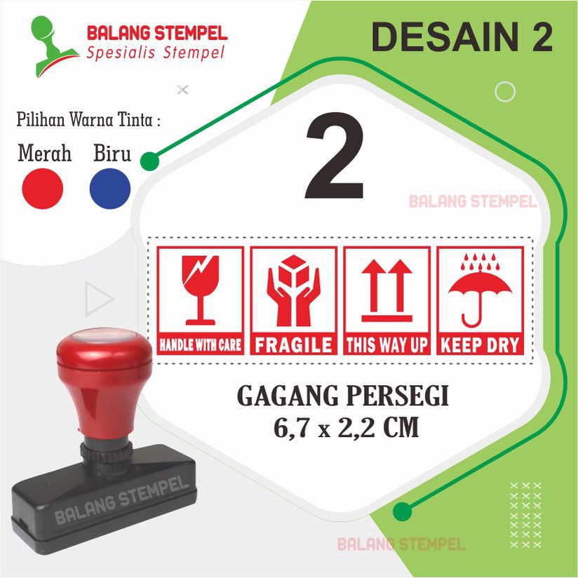 Jual Stempel Flash Unboxing Stampel label Fragile packing kardus Cap ...