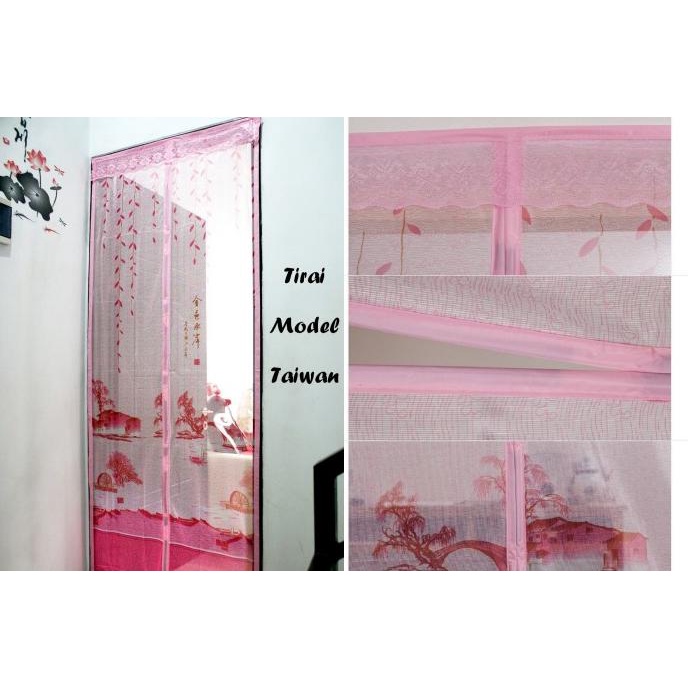 Jual Tirai Model Taiwan PINK PEMANDANGAN (Tirai anti nyamuk magnetik ...