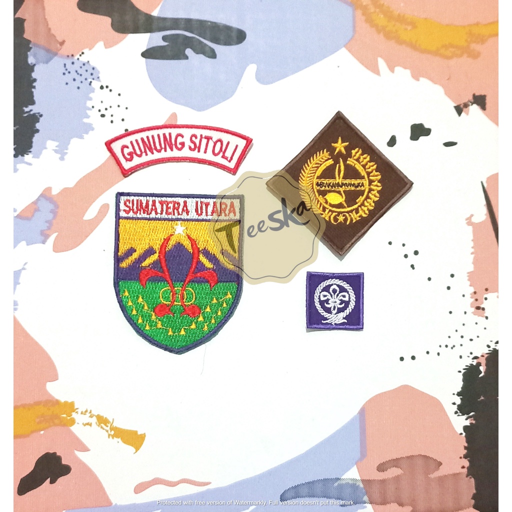 Jual Set Atribut Seragam Pramuka Logo Tunas Kelapa dan Wosm, Logo ...