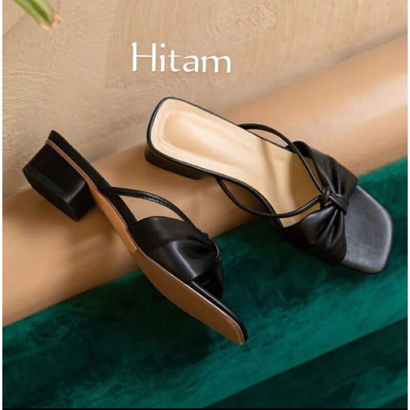 Jual sandal wanita hak tahu 3 cm kokop tali GH02 | Shopee Indonesia