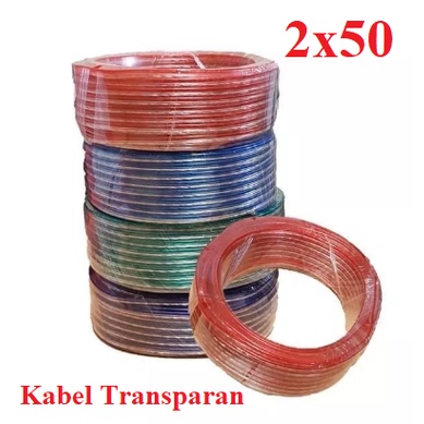 Jual KABEL LISTRIK TRANSPARAN SERABUT audio speaker 2 X 50 2x50 ISI 2 JALUR | Shopee Indonesia