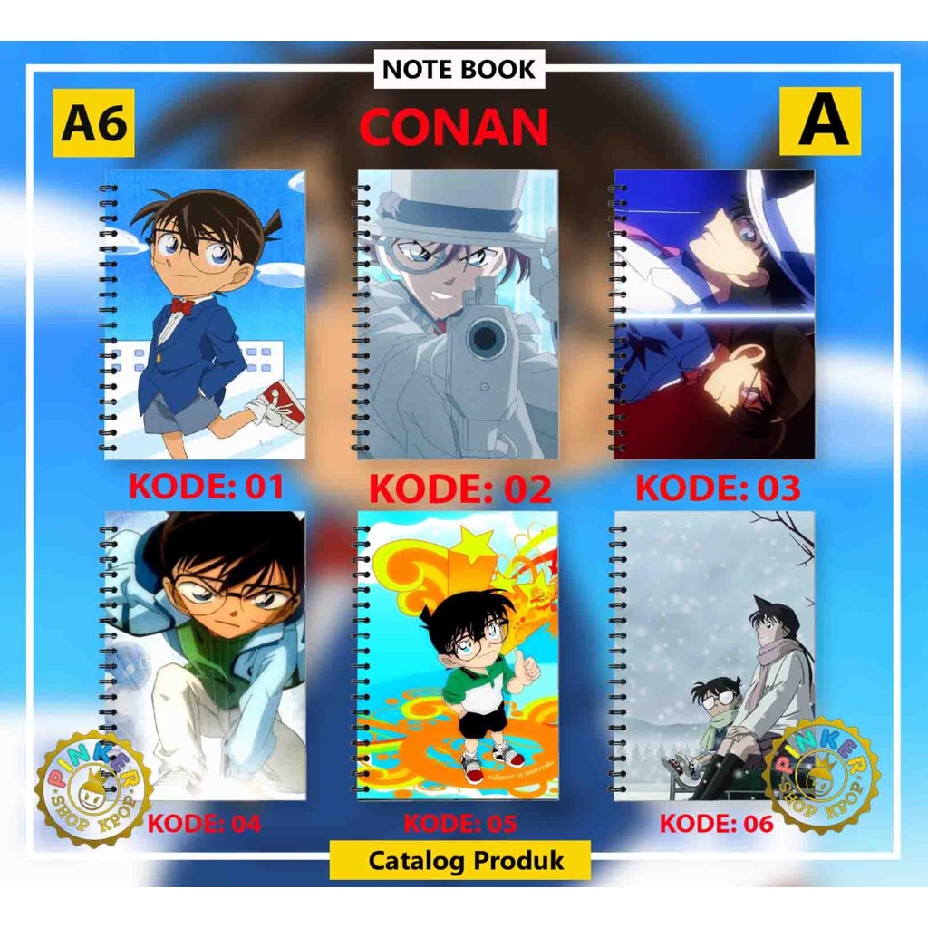 Jual Note/Notebook DETECTIVE CONAN versi 1 A6 ISI 50 LEMBAR BUKU/NOTES ...