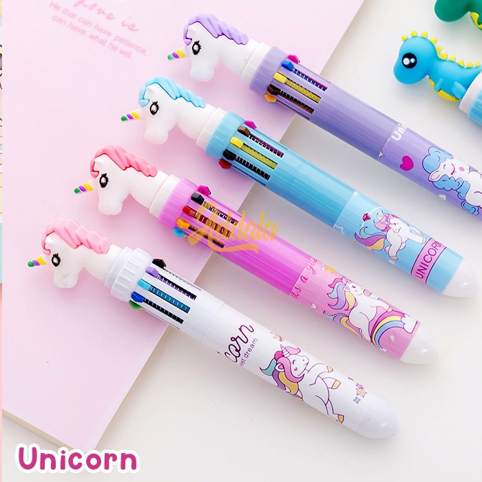 Jual PULPEN 10 WARNA / PULPEN CETEK 10 WARNA / 10 COLORS CUTE CARTOON ...