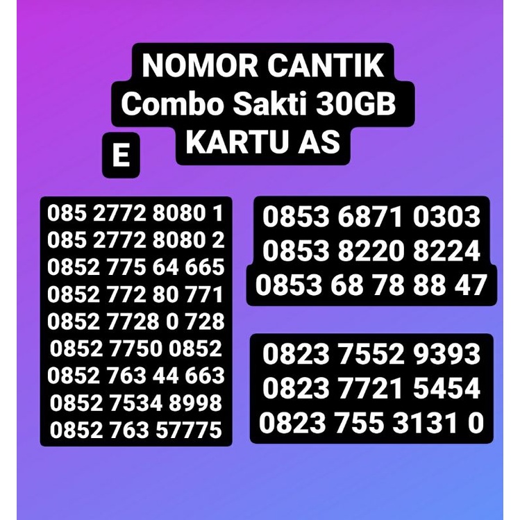 Jual KARTU PERDANA SAKTI COMBO 32GB/26GB/21GB TSEL AS KODE E | Shopee Indonesia