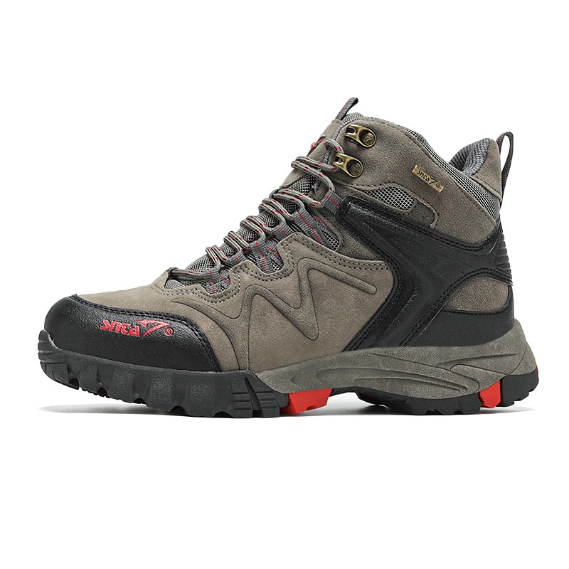 Jual Sepatu Gunung SNTA 496 / 503 Grey Red Original Waterproof Outdoor ...