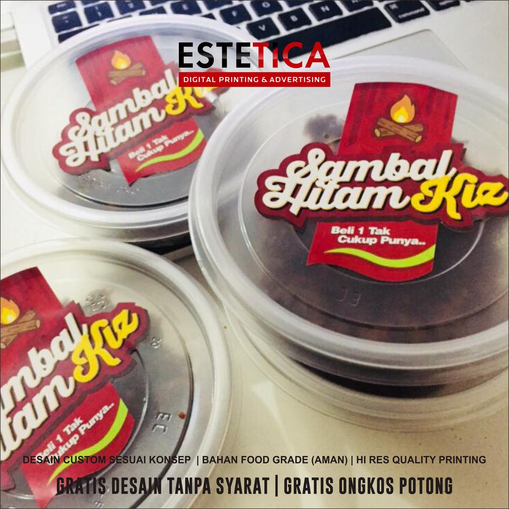 Jual Cetak sticker toples, cetak sticker rendang, cetak sticker sambal ...