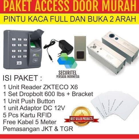 Jual Paket Door Access Fingerprint Zkteco X6 + Dropbolt + 5 Kartu + Pasang | Shopee Indonesia
