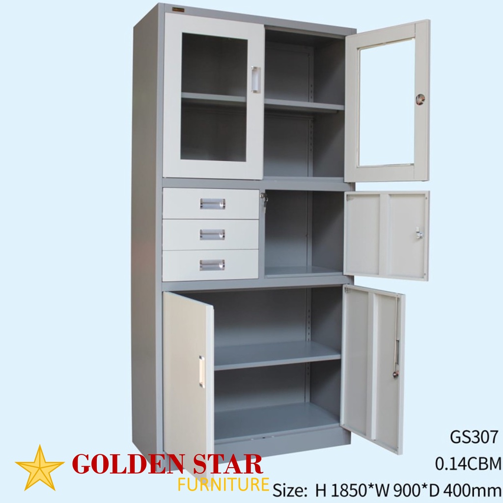 Jual Lemari arsip / rak buku file besi kaca laci brankas Golden ...