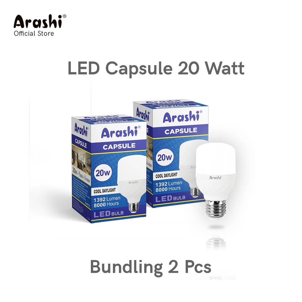 Jual Arashi Lampu LED Capsule 20 watt CDL 2pcs - Putih | Shopee Indonesia