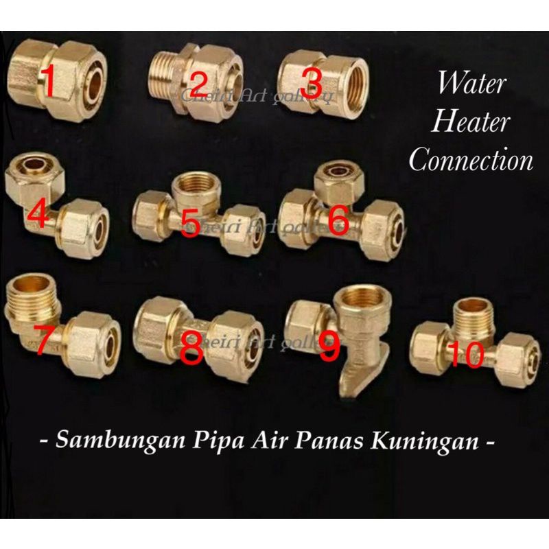 Jual Sambungan pipa air panas water heater bahan Kuningan / nepel sok drat dan Tee Elbow pipa ...