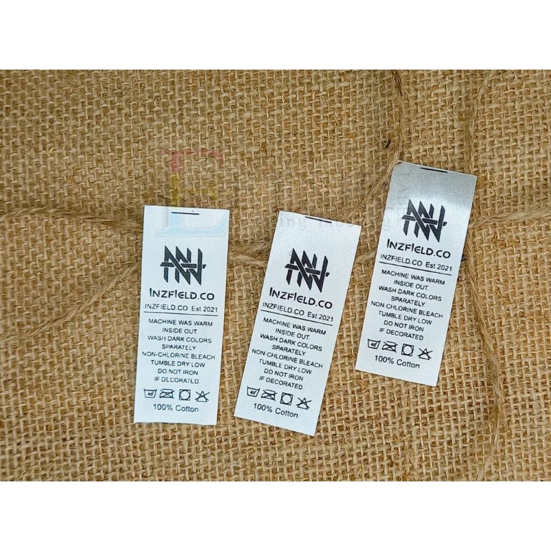 Jual satin print satin rajut label washing tag label baju | Shopee ...
