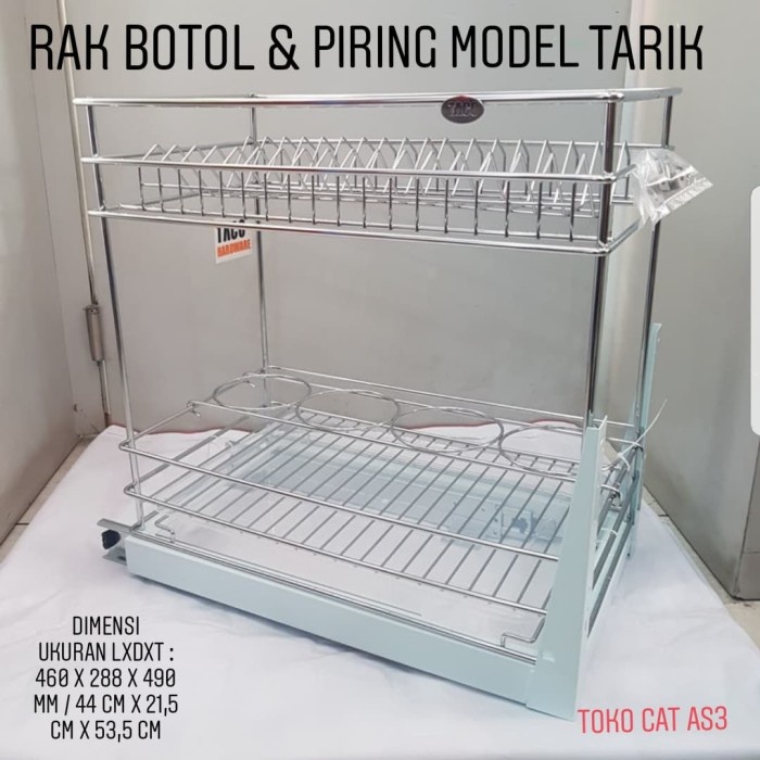 Jual Rak Botol Dan Piring 2 Tingkat Taco/Rak Kitchen Set Chome Hw 006I ...