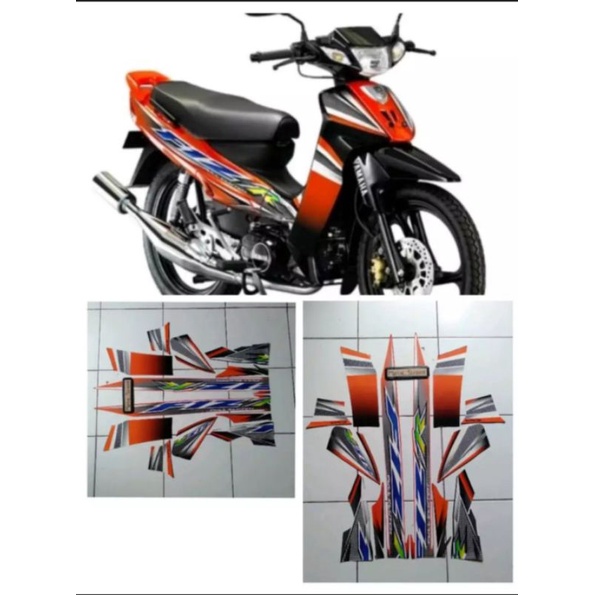 Jual STIKER STRIPING LIS BODY F1ZR FIZ R 2004 2005 OREN ORANGE HITAM ...