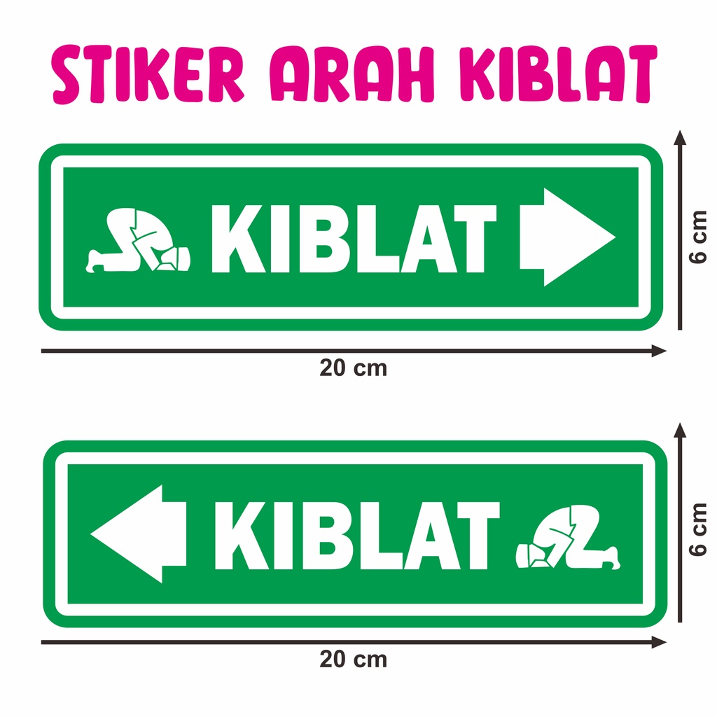 Jual STIKER ARAH KIBLAT - BAHAN VINYL DOFF | Shopee Indonesia