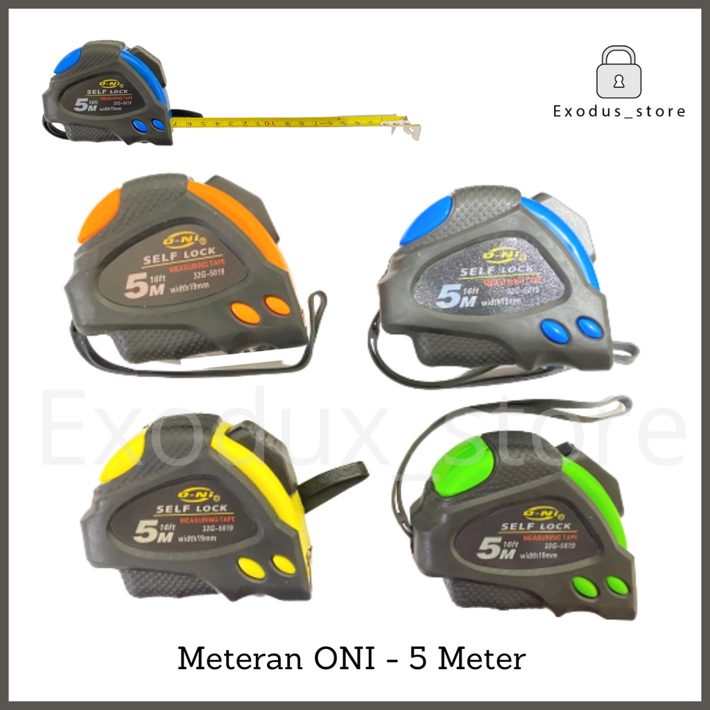 Jual Meteran 5 meter bagunan roll ONI self lock / measuring tape ...