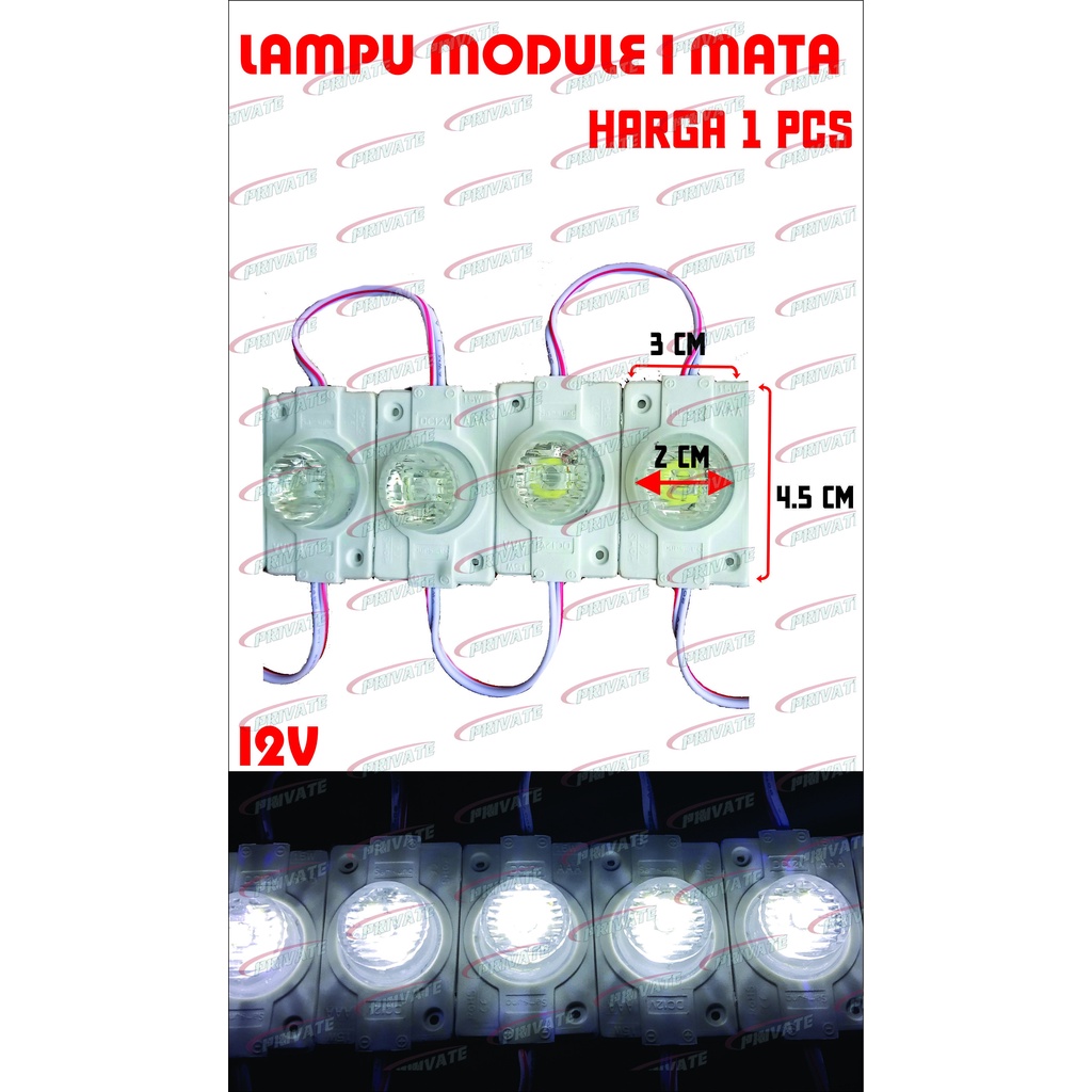 Jual Lampu Led Module Modul 1 Mata Besar 15W 12V Warna Putih Harga Per ...