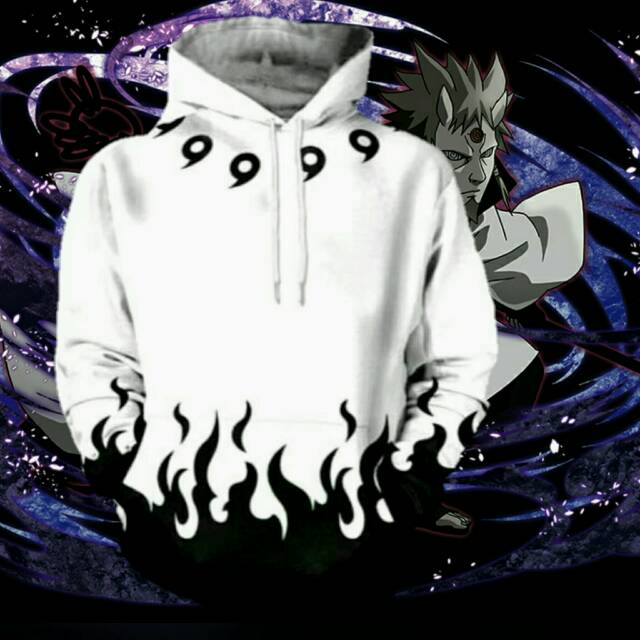 Jual Sweater Anime Naruto Hokage Rikudo Senin Putih api hitam Konoha ...