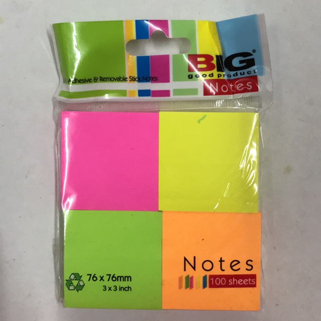 Jual STICKY NOTE 76 x 76 mm 4 cut/ MEMO TEMPEL BIG 4 WARNA | Shopee ...