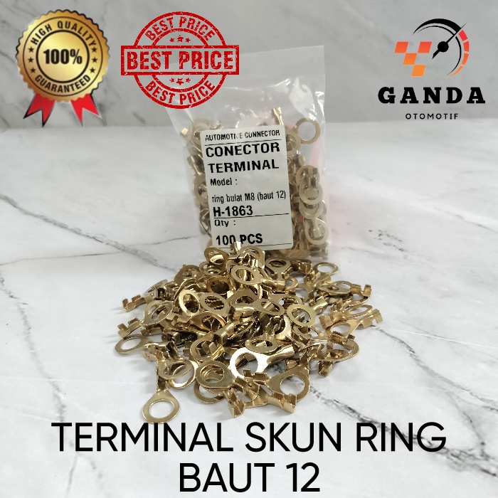 Jual TERMINAL SKUN BULAT RING M8 / SKUN BULAT AKI M8 BAUT 12 - PAKET ...