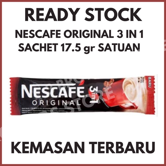 Jual Kopi Nescafe Original 3in1 SACHET 17,5 Gram Satuan Nescafe Nestle ...