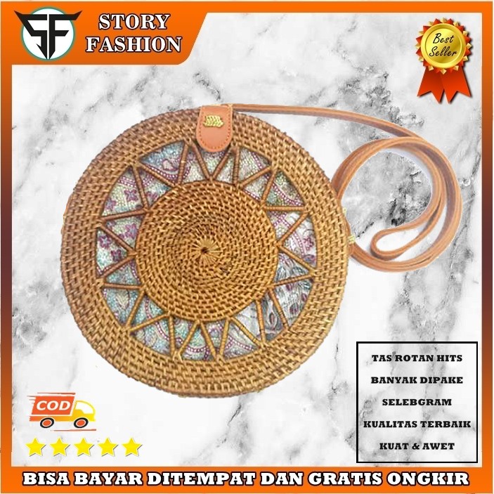 Jual Tas Rotan Bulat Motif Bintang Tas Bulat Rotan Tas Anyaman Tas Bali ...