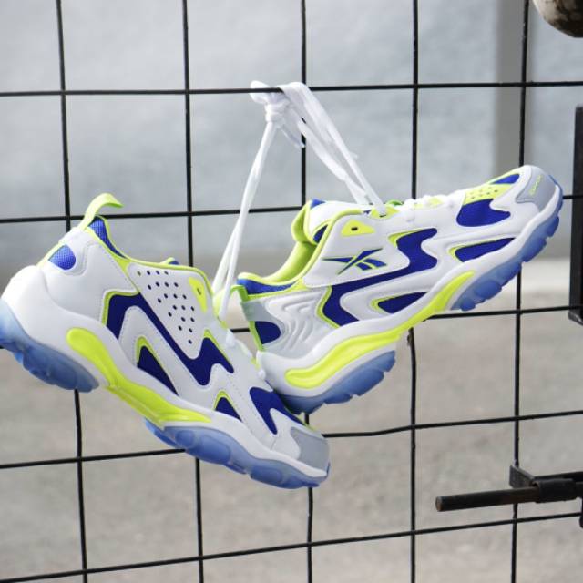 Jual sepatu casual sneakers REEBOK DMX GREY NEON original asli | Shopee ...