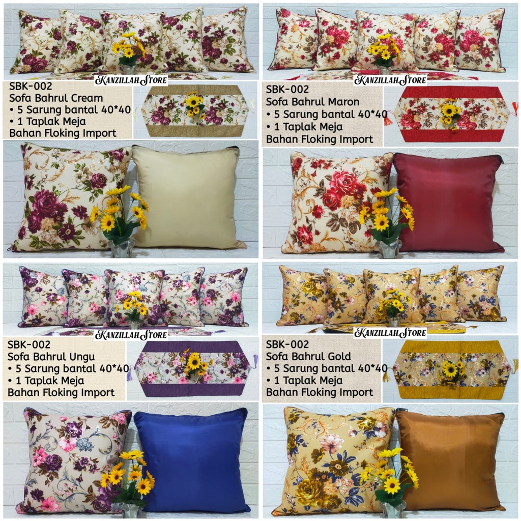 Jual PAKET SARUNG BANTAL SOFA 5 PCS PLUS TAPLAK MEJA // SET SARUNG ...