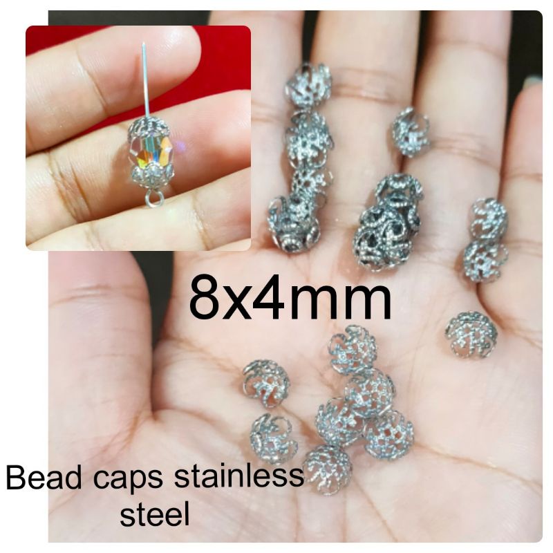 Jual Tutup manik /cangkang manik stainless steel (12buah) | Shopee ...