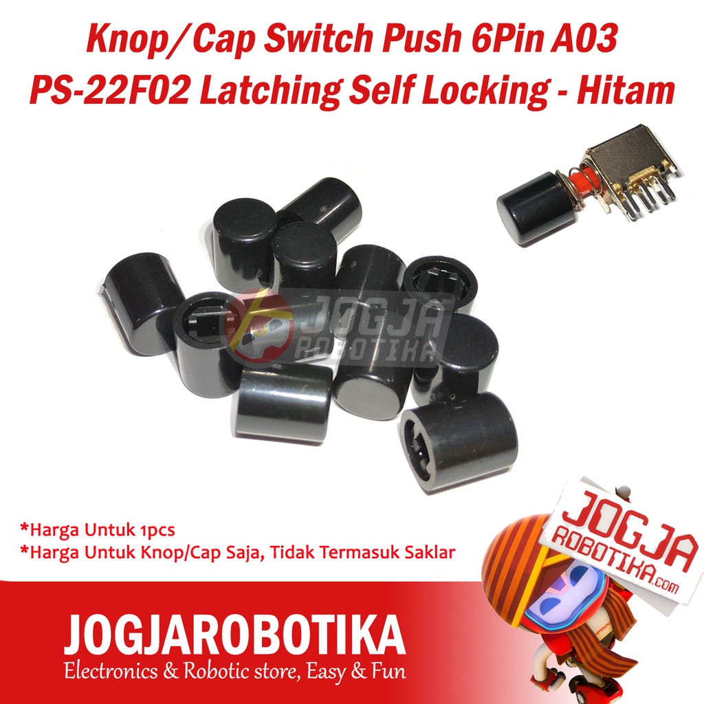Jual Knop/Cap Switch Push 6Pin A03 PS-22F02 Latching Self Locking - Hitam | Shopee Indonesia