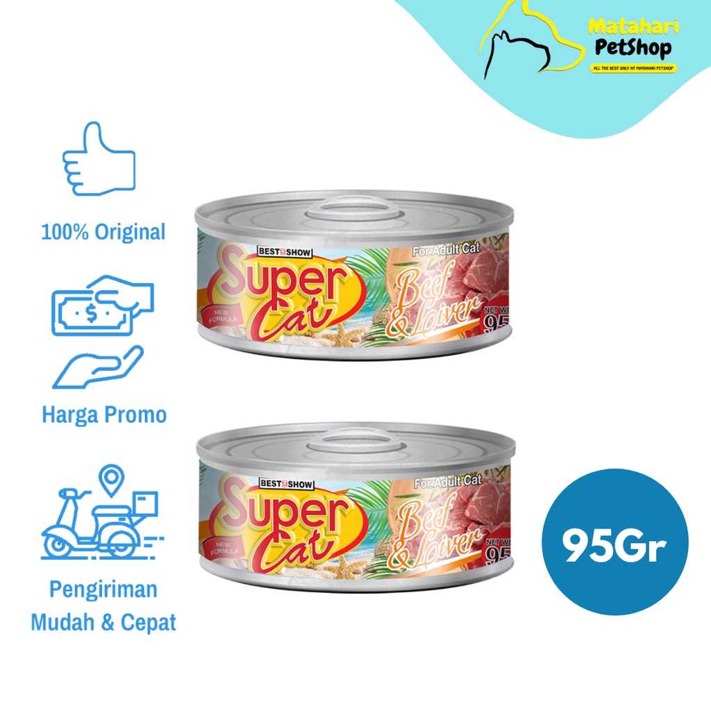Jual Super Cat Kaleng Adult Wet Food Beef Liver Makanan Basah Kaleng ...