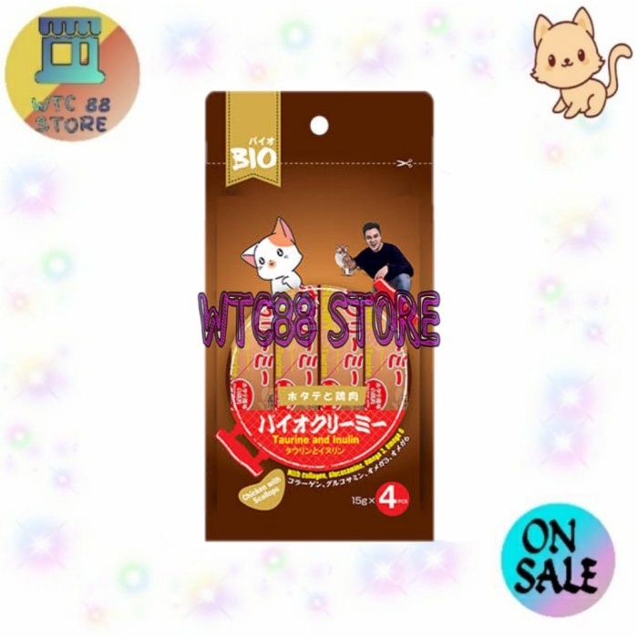 Jual bbg0000 Snack Kucing Bio Creamy Liquid Treats Kitten Adult 60 Gr ...