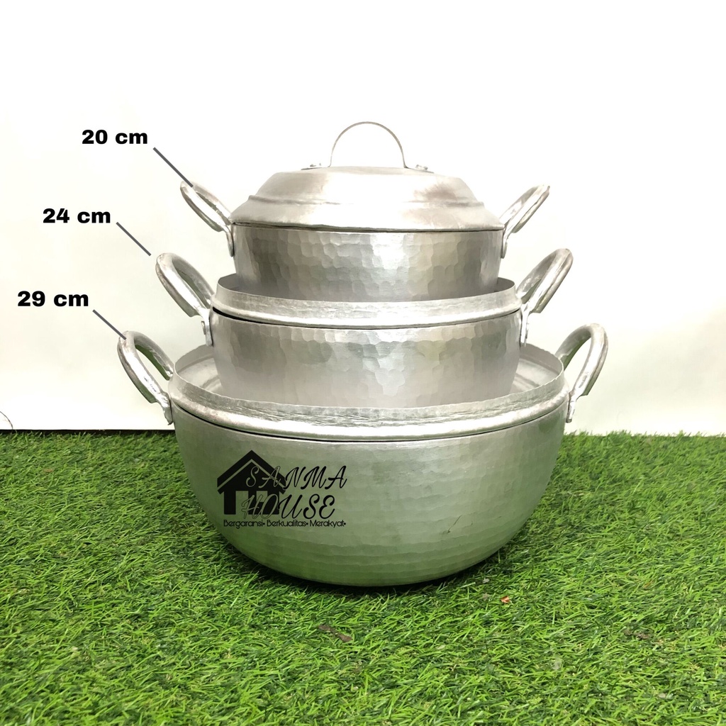 Jual Terlaris : Panci Sayur Satu Set (20,24,28) cm Penggorengan Anti ...