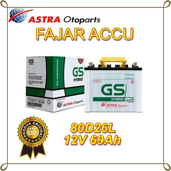 Jual Aki Mobil Toyota Innova dan fortuner Diesel GS HYBRID ASTRA 80D26L ...