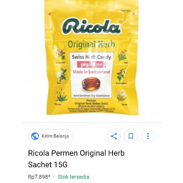 Jual permen Ricola 15gr | Shopee Indonesia