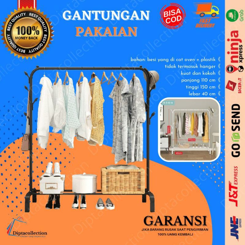 Jual STAND HANGER STANDING HANGER BESI STAND JEMURAN GANTUNGAN BAJU ...