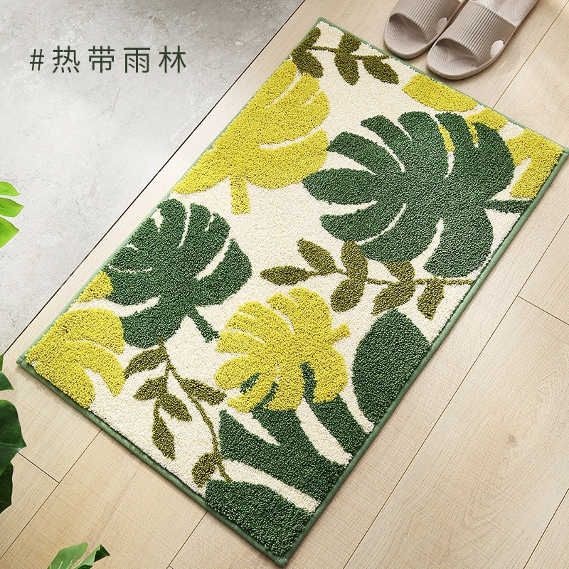 Jual Keset Tebal Microfiber Anti Slip Floor Mat Elegant Motif Daun ...