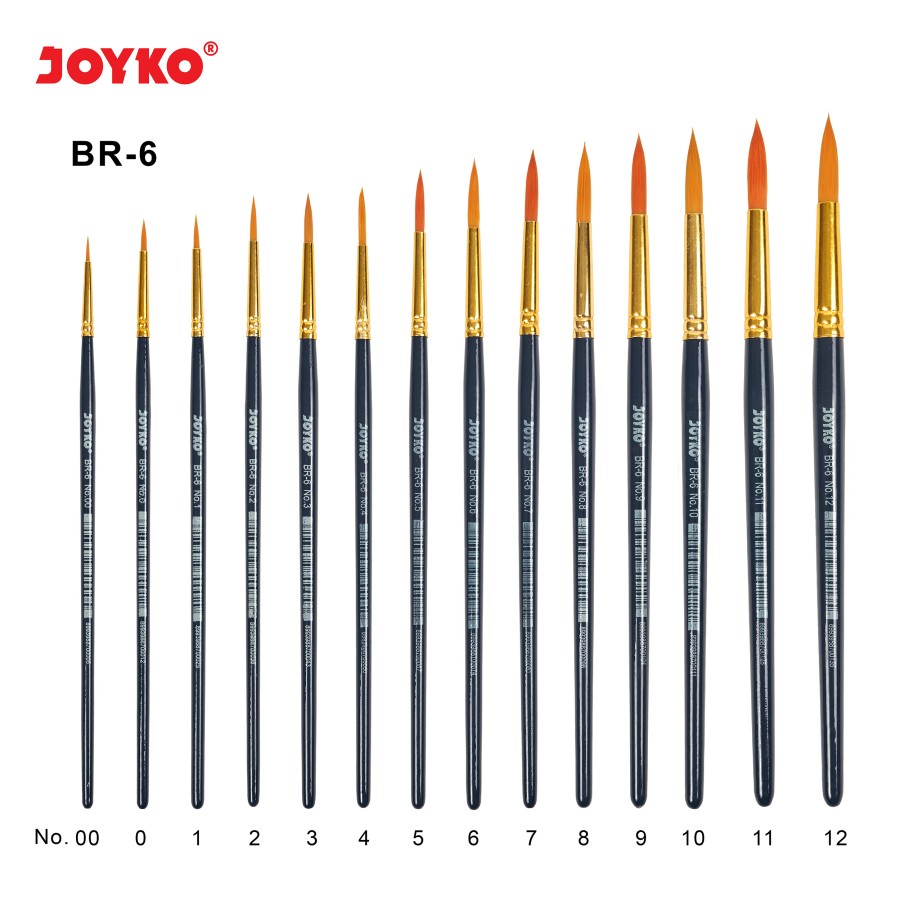 Jual Brush Kuas ROUND Joyko BR-6 / Kuas Cat Air, Cat Minyak, Lukis ...