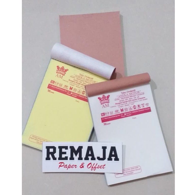 Jual Cetak Nota NCR 2ply custom tinta 3 warna 1 rim | Shopee Indonesia